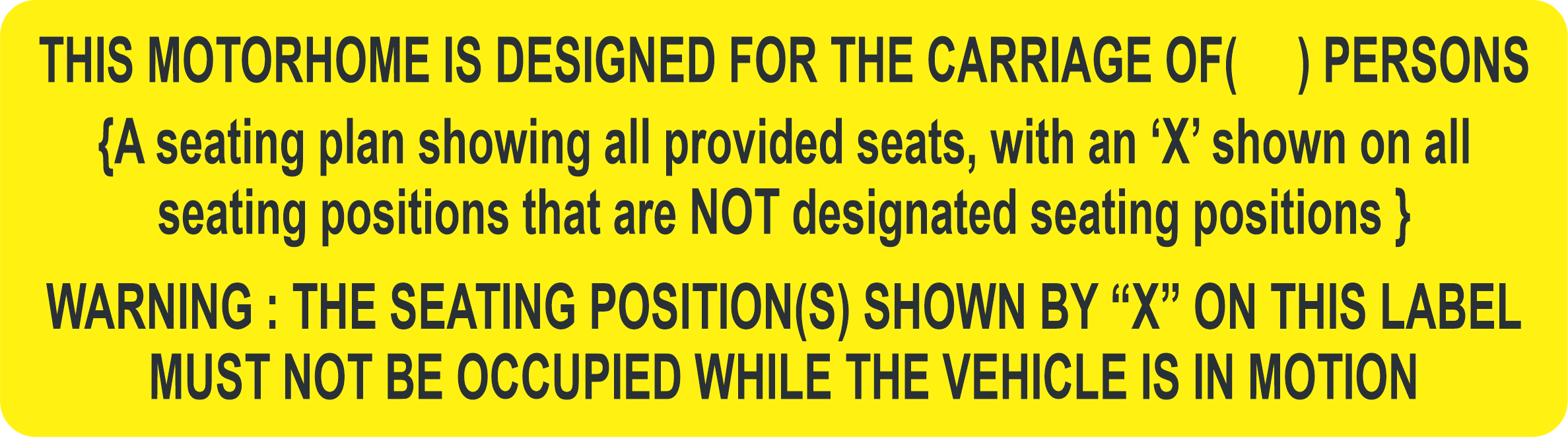 LH16 Motorhome Warning Label - Warning Labels - Mark Dewhurst ...