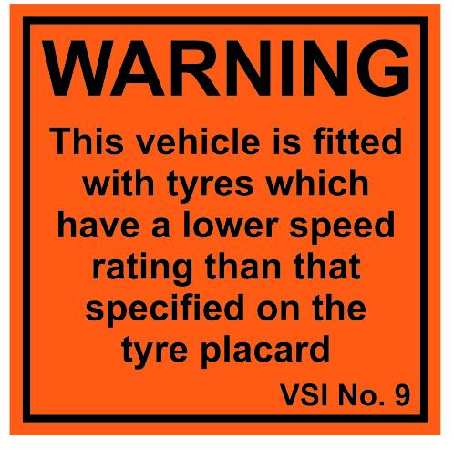 Tyre Warning Label - Warning Labels - Mark Dewhurst Automotive Engineering